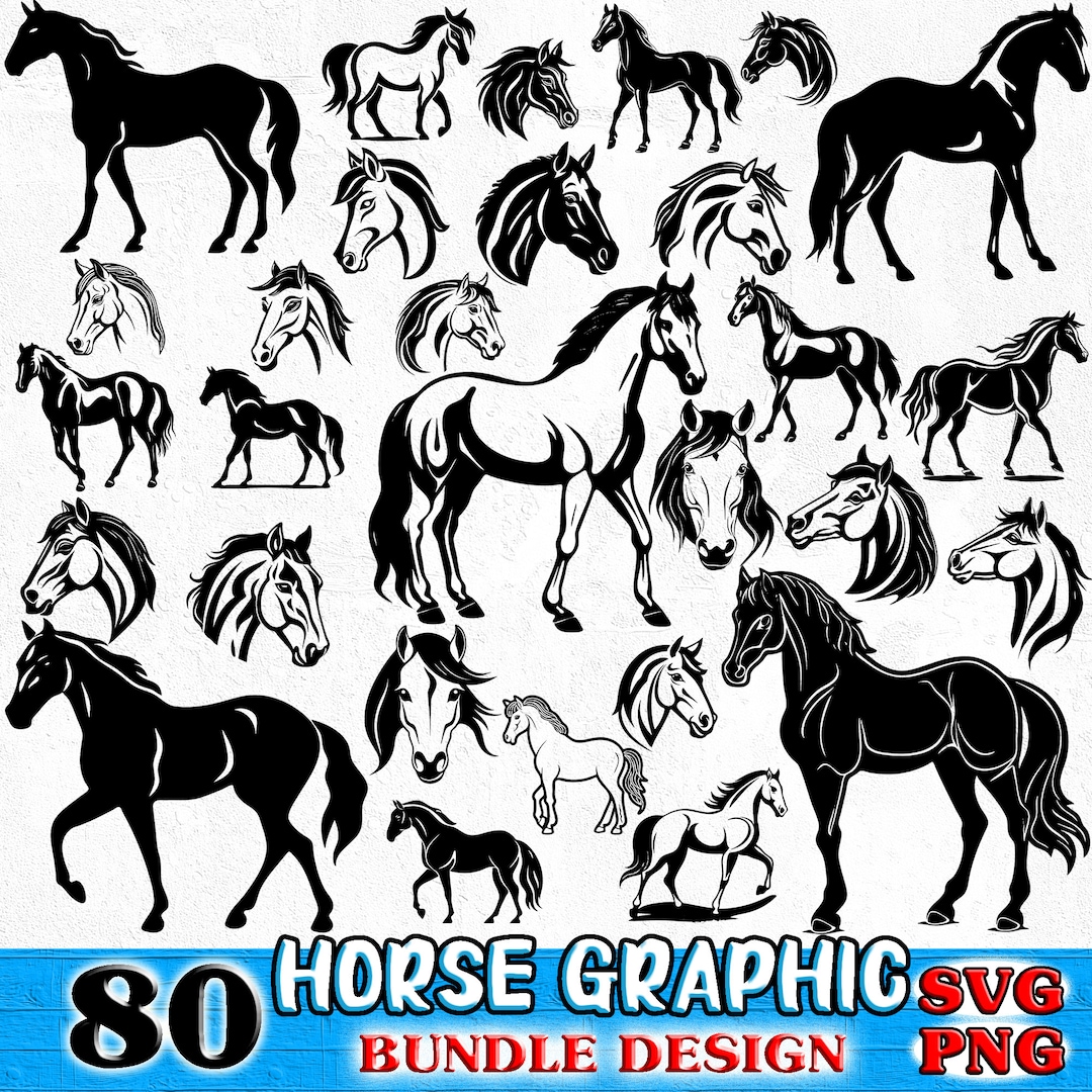 Horse Bundle SVG, PNG Instant Digital Downloads - Etsy