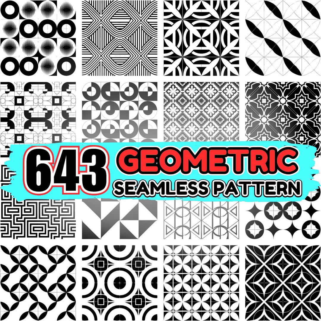 GEOMETRIC Seamless Pattern Svg Files Bundle Svg Dxf Png Dxf Pdf ...