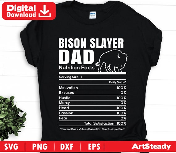 Bison Hunting Svg Files Funny DAD Nutrition Facts Theme - Etsy