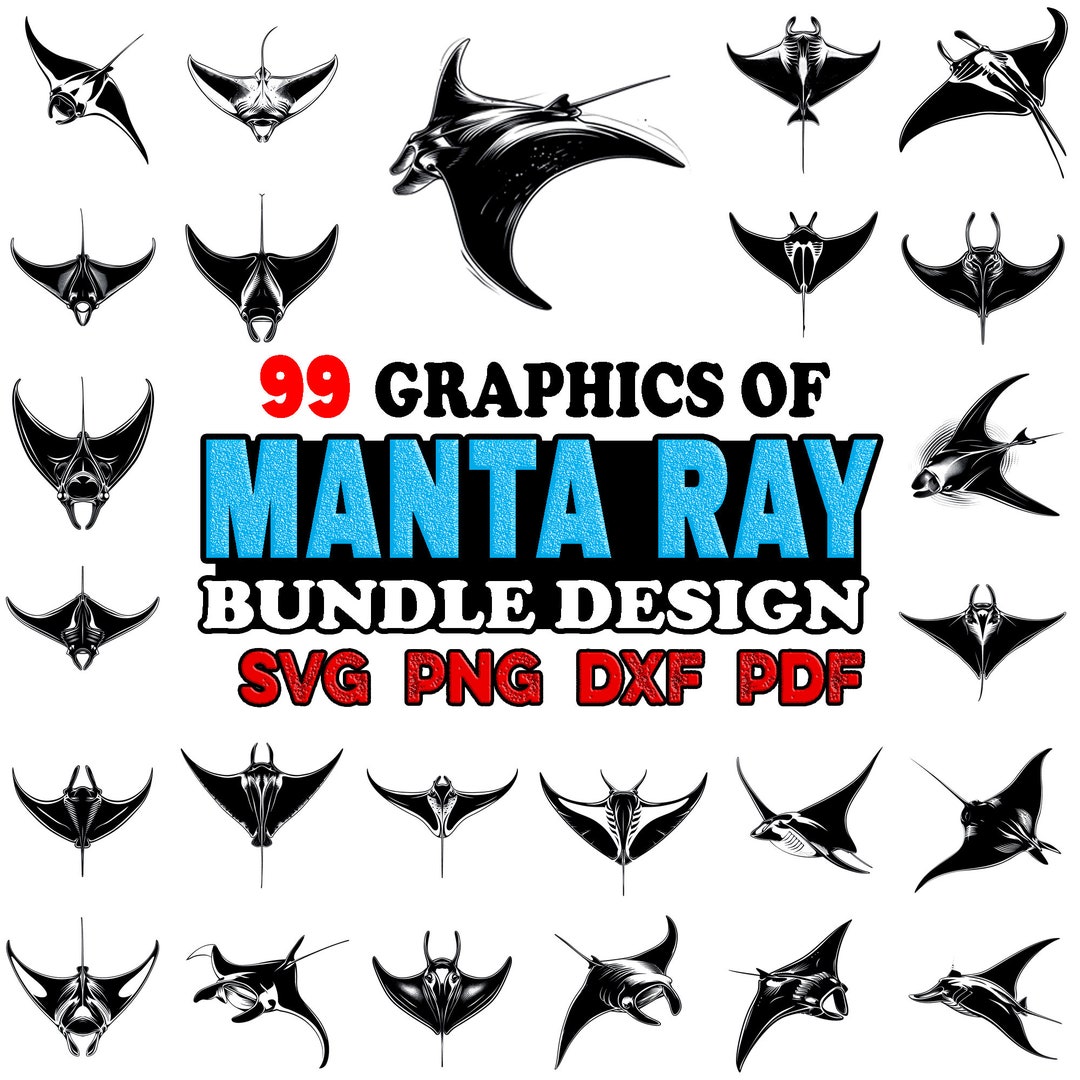 Manta Ray Bundle SVG, Png, Dxf, Pdf - Instant Digital Downloads - Etsy