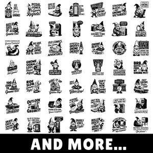 Funny Retro Gnome SVG Bundle | Vintage Gnome Art | 70s Style Gnome ...