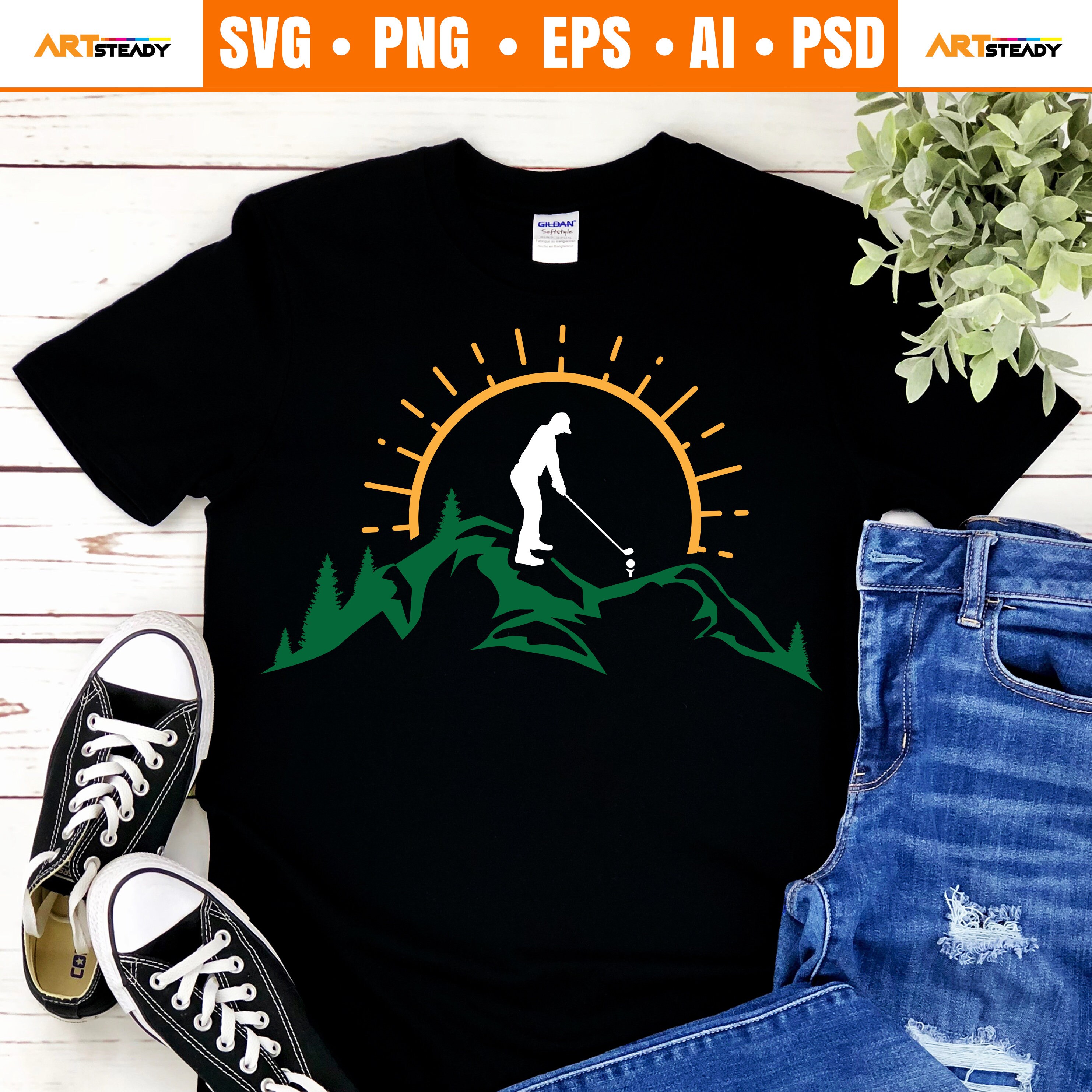 Golf Svg Files 50 Graphics of Golfing in Retro, Silhouettes, FLAG and ...