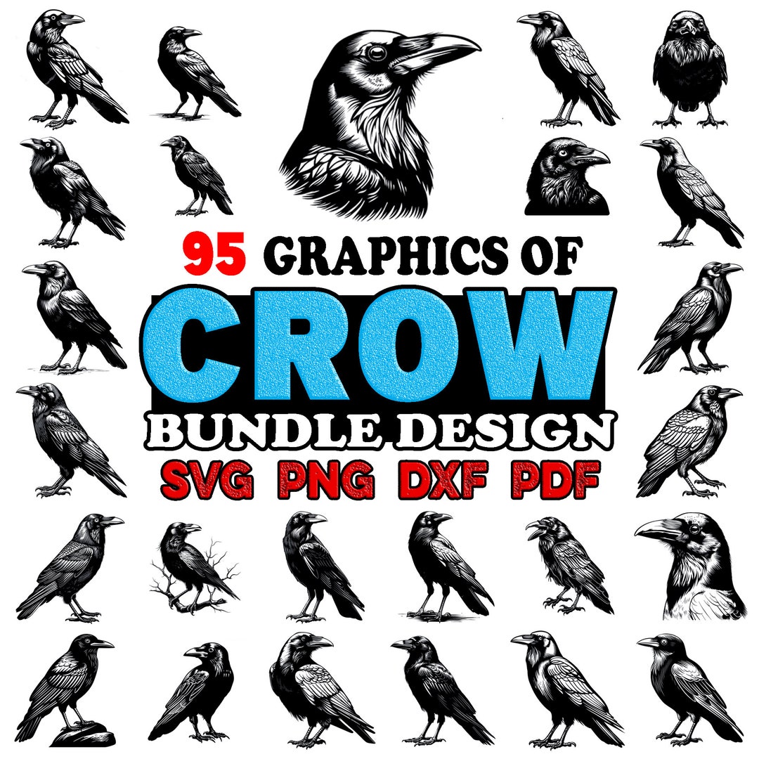 Crow Bundle SVG, Png, Dxf, Pdf Instant Digital Downloads - Etsy Australia