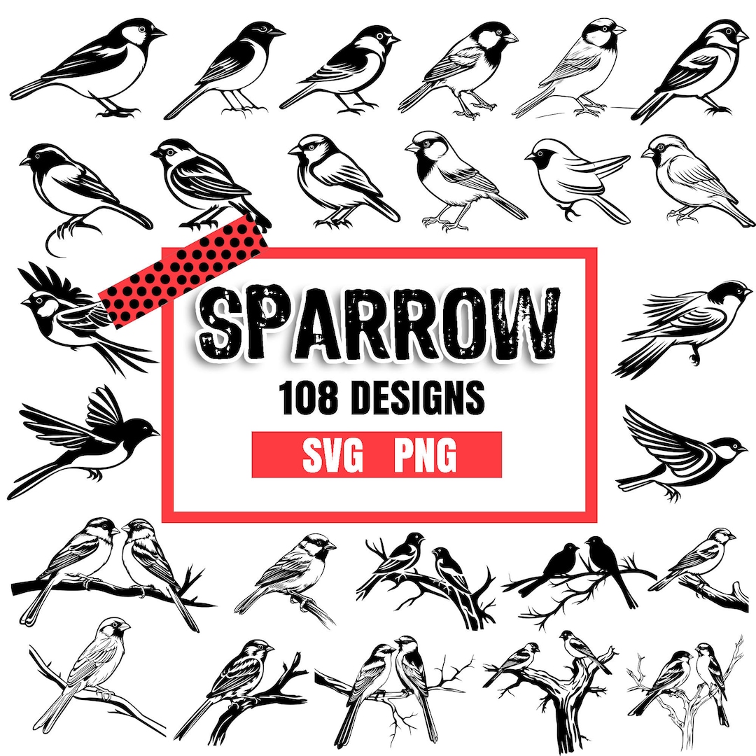 Sparrow, Bundle SVG, PNG Instant Digital Downloads - Etsy