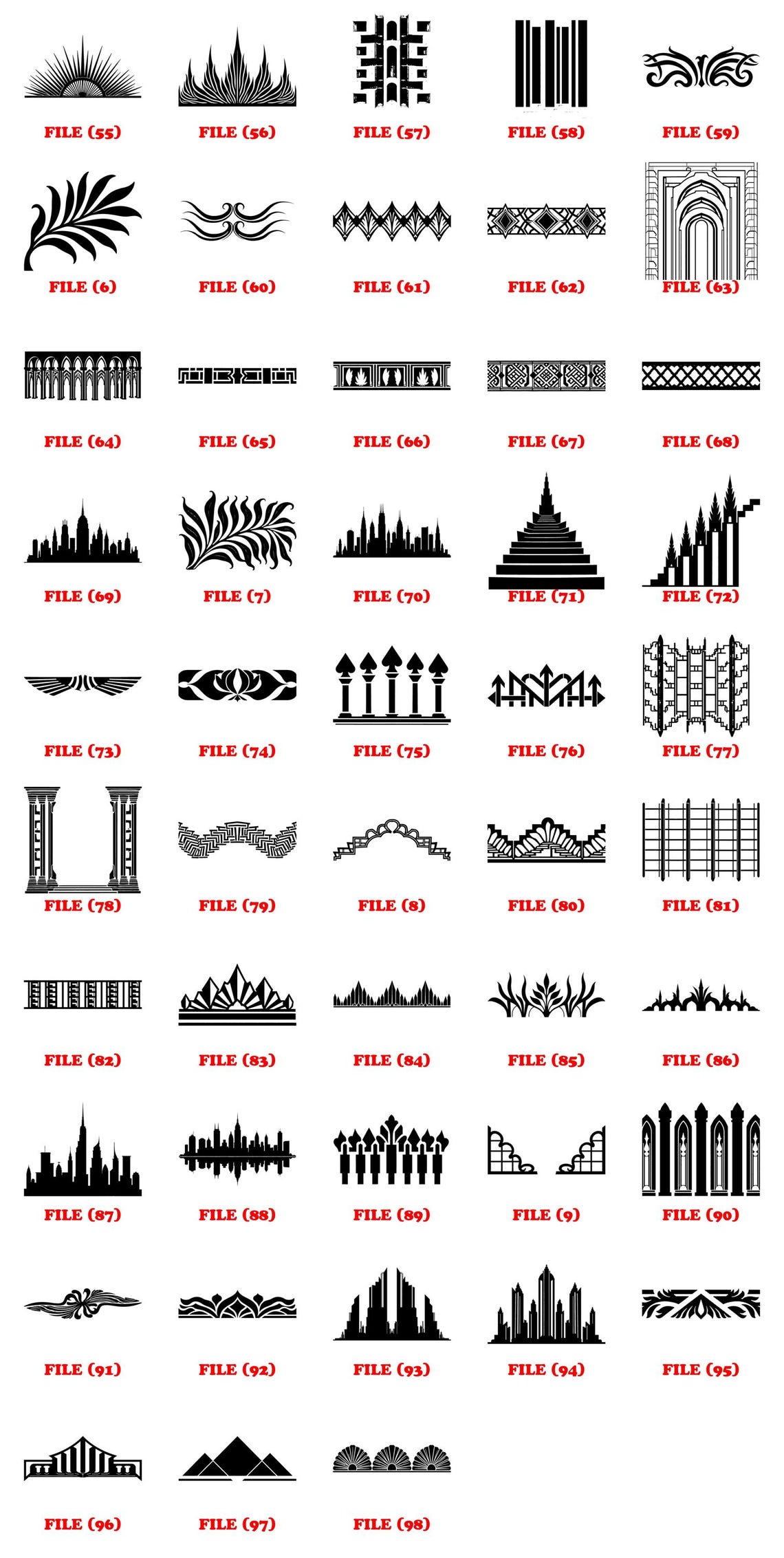 Art Deco Borders Svg Png Pdf & Dxf Bundle for Elegant Cricut Crafting ...