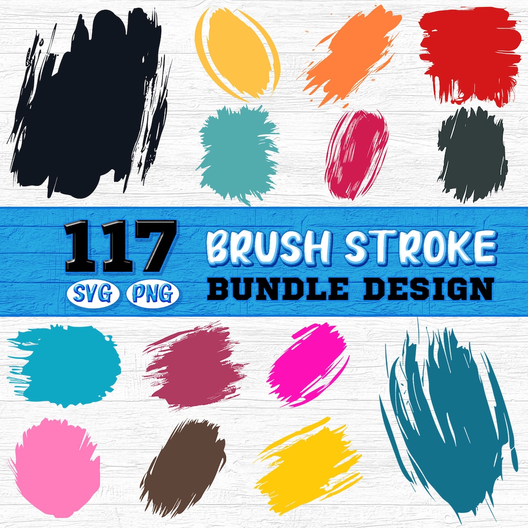 Paint Brush Stroke Bundle SVG, PNG Instant Digital Downloads - Etsy