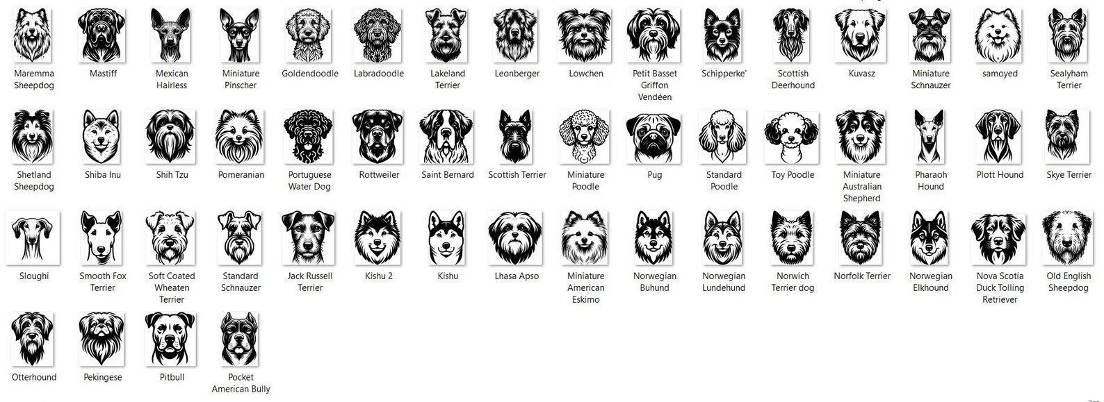 Laser Cut Files SVG and PNG Bundle Designs Dog Heads Faces for ...