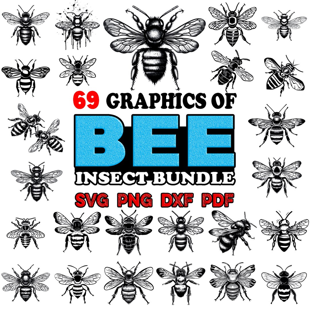 Bee Insect Bundle SVG, Png, Dxf, Pdf Instant Digital Downloads - Etsy