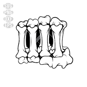 Skeleton Hand Fist Pose SVG for Cut Files and PNG for - Etsy