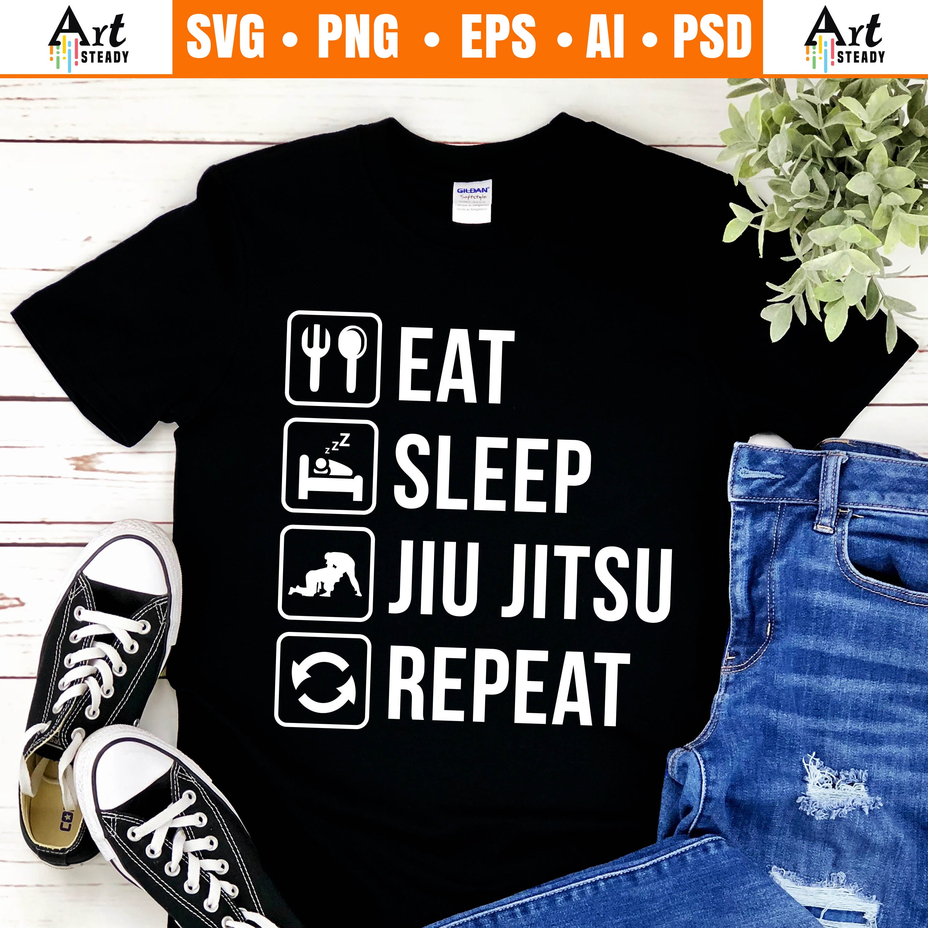 Jiu Jitsu Eat Sleep Repeat SVG MMA Grappling Cricut ( Instant Downloads ...