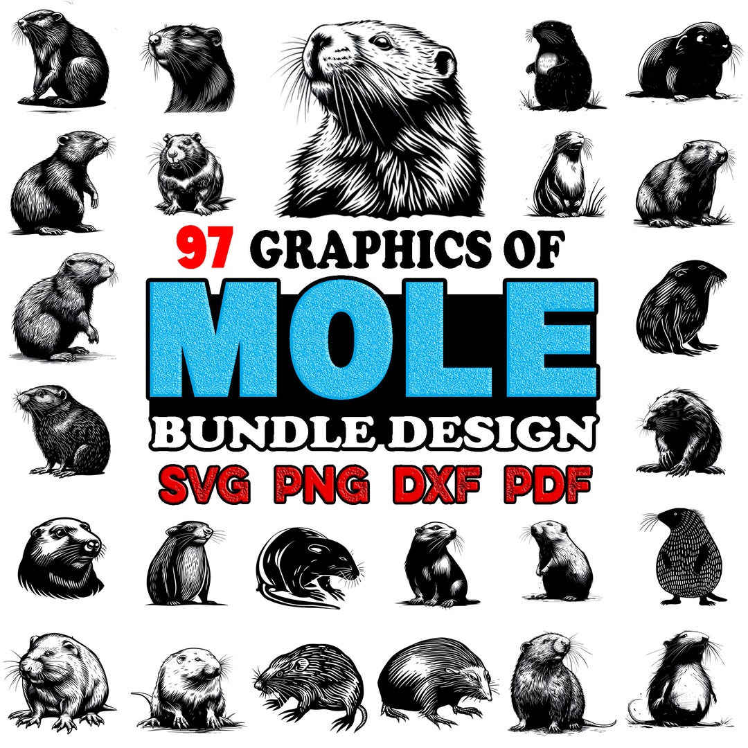 Mole Bundle SVG, Png, Dxf, Pdf Instant Digital Downloads - Etsy