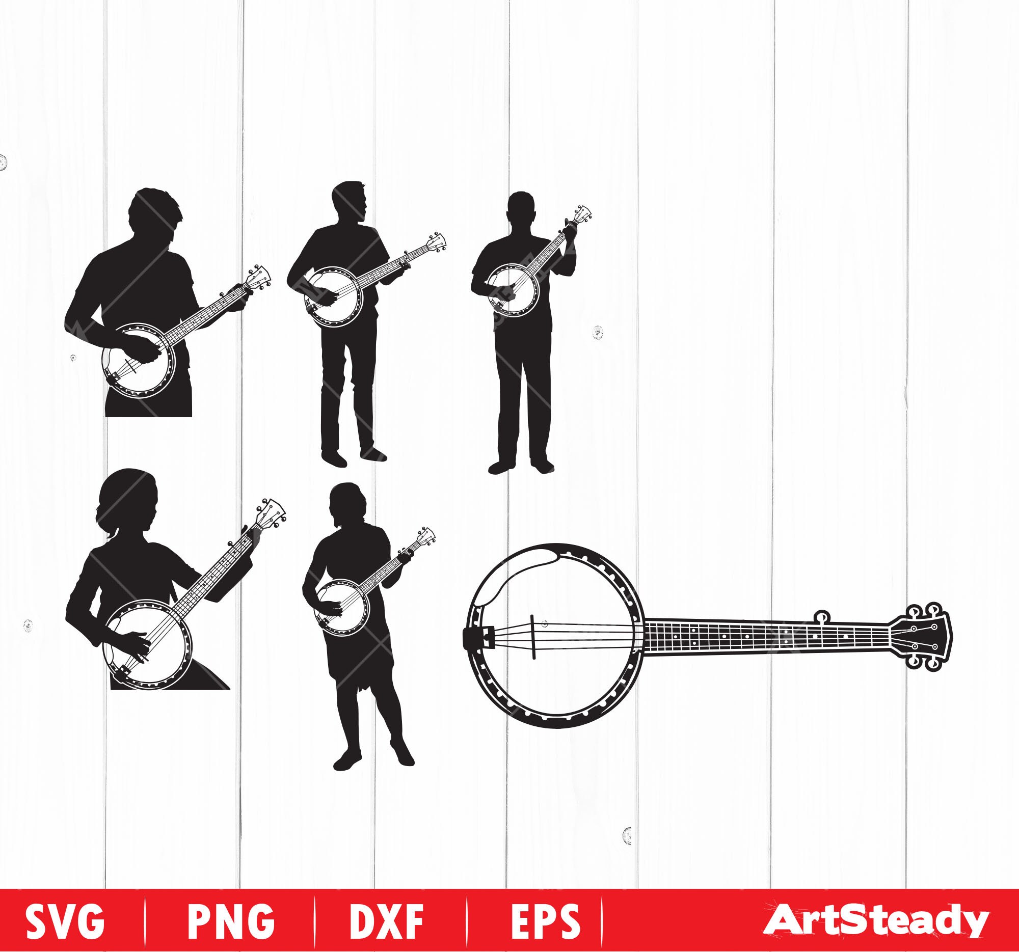 Banjo Player Silhouette