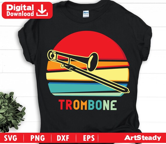 Trombone Svg Files Trombone Theme_retro Artistic Art Vintage - Etsy