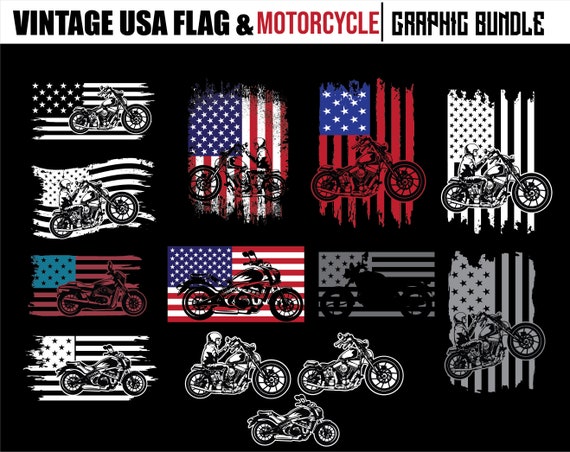 Motorcycle Svg Files Motorcycle FLAG BUNDLE Vintage Motor - Etsy