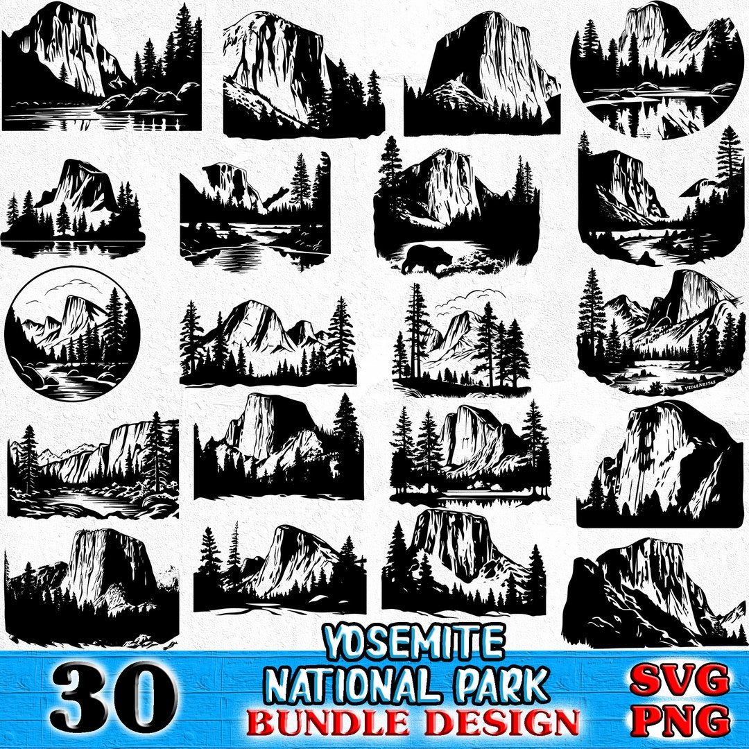 Yosemite National Park Bundle SVG, PNG Instant Digital Downloads - Etsy