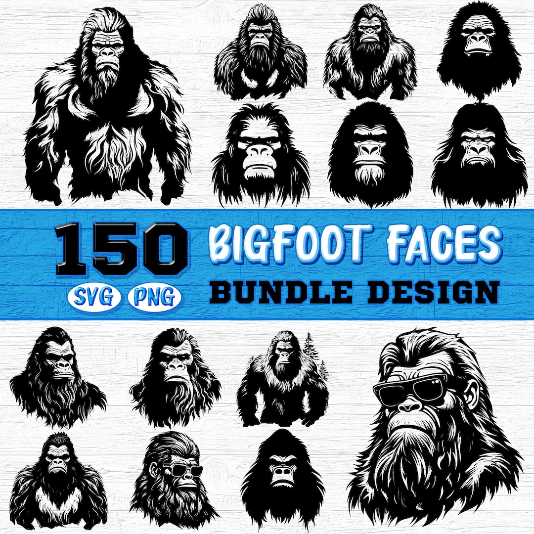 Bigfoot Sasquatch Bundle SVG, PNG Instant Digital Downloads - Etsy