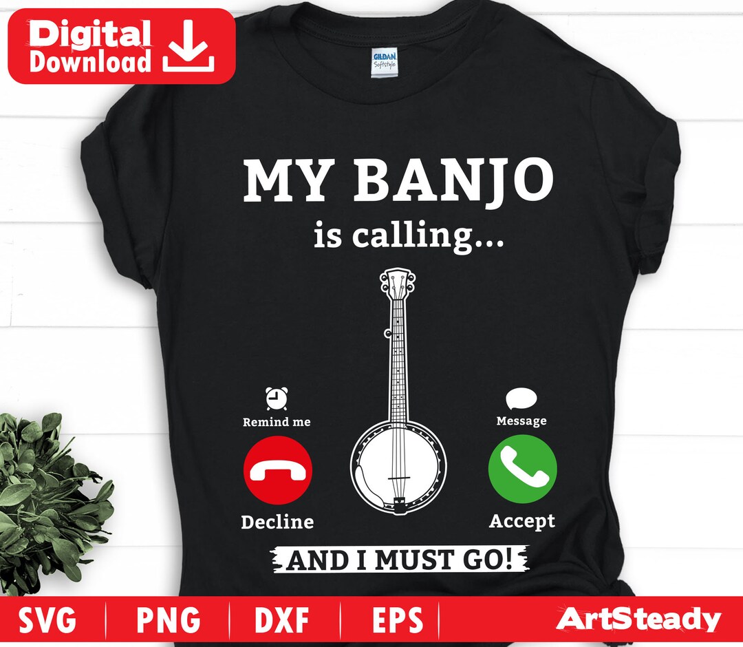 Banjo Svg Files Banjo Art_funny Phone Calls Theme-18 Musical Instrument ...