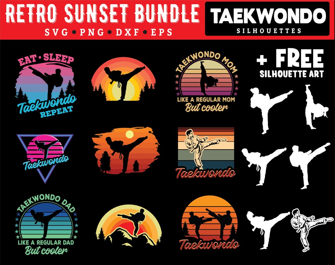 Taekwondo Svg File -art Graphic Theme Bundle Martial Arts Svg Instant ...