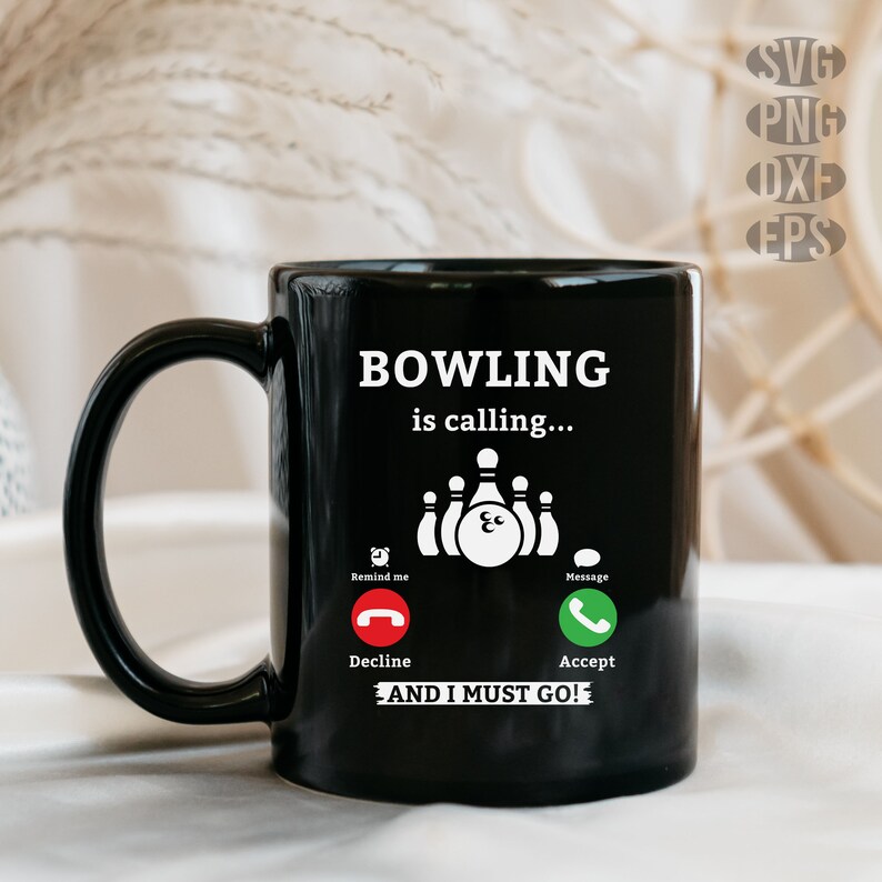 Funny Bowling Phone Call SVG PNG Bundle Bowler Silhouette Vector Art ...