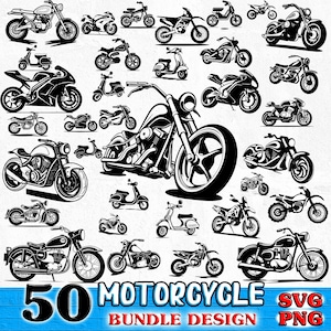 Motorcycle Bundle SVG, PNG Instant Digital Downloads - Etsy Canada