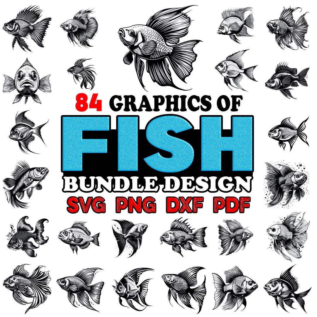 Fish Bundle SVG, Png, Dxf, Pdf Instant Digital Downloads - Etsy