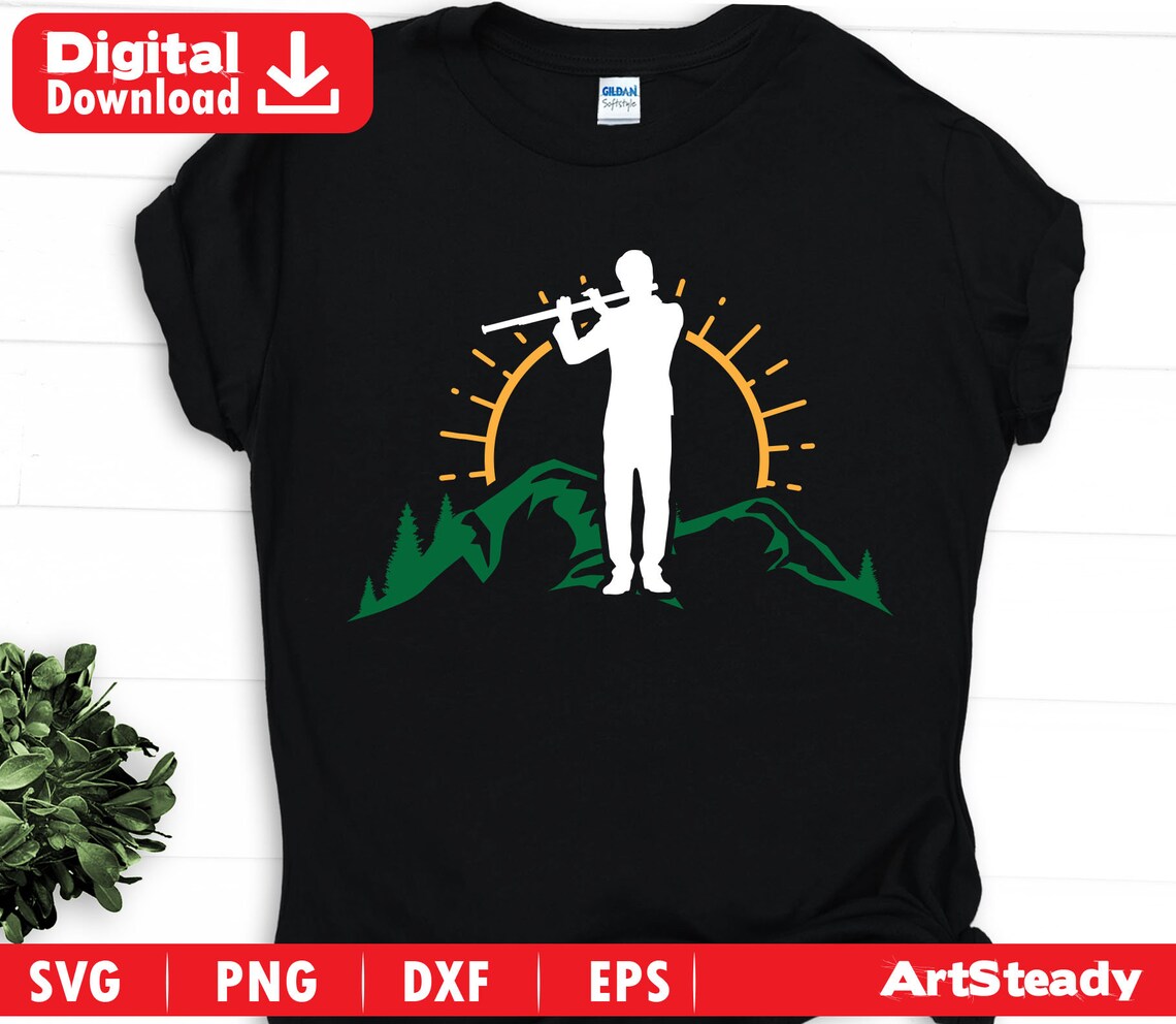Flute Svg Files Cool Graphic Style of Art Musical Instrument - Etsy