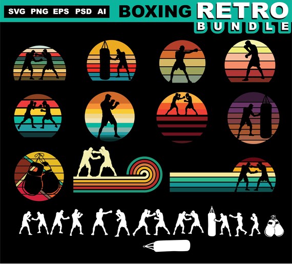 Boxing Svg Files Boxing RETRO BUNDLE Boxer Svg or Mma - Etsy