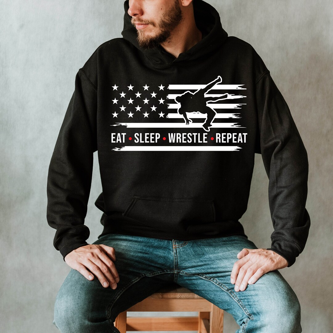 Wrestling Svg Files - EAT SLEEP Wrestle Repeat Vintage Flag Art ...