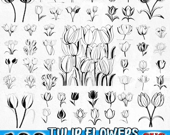 Tulip SVG Cut File Spring, Easter, Flower, Tulips, Pastel PNG Purple ...
