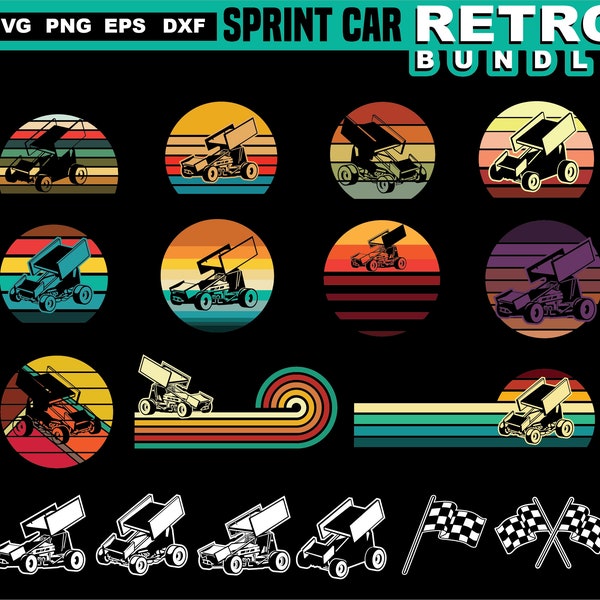 Sprint Car Clipart - Etsy