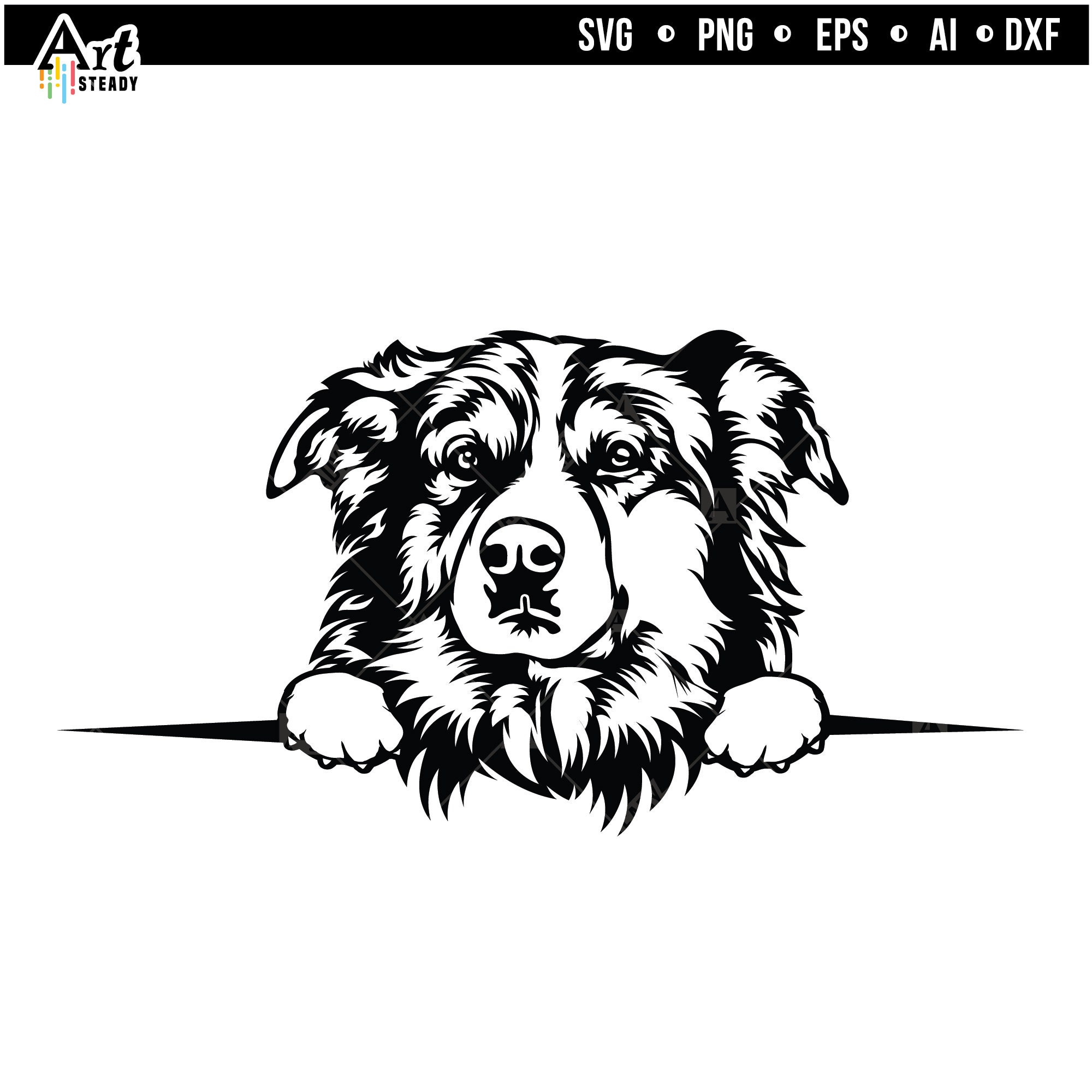 Australian Shepherd Svg Files Peeking Aussie Cute and Funny - Etsy UK