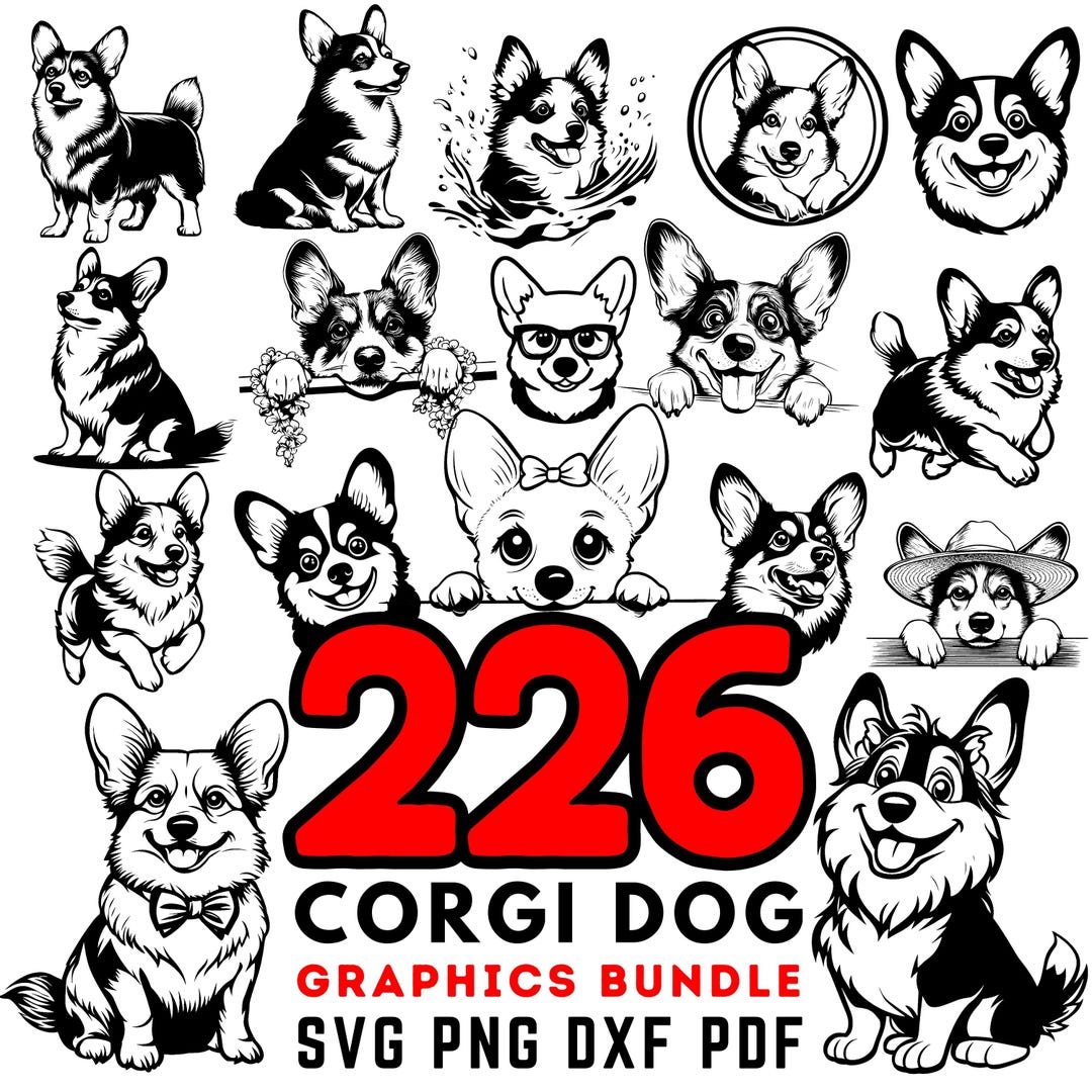 Corgi Dog SVG Bundle for Cricut Silhouette - Cut Files for Vinyl ...
