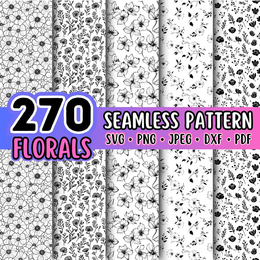 270 Floral Pattern Laser Cut Seamless PATTERN Boho Flower Files Engrave ...