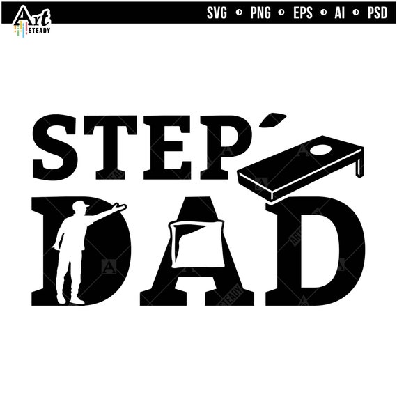 Cornhole Svg Files Cute STEP Dad Theme for Fathers or | Etsy
