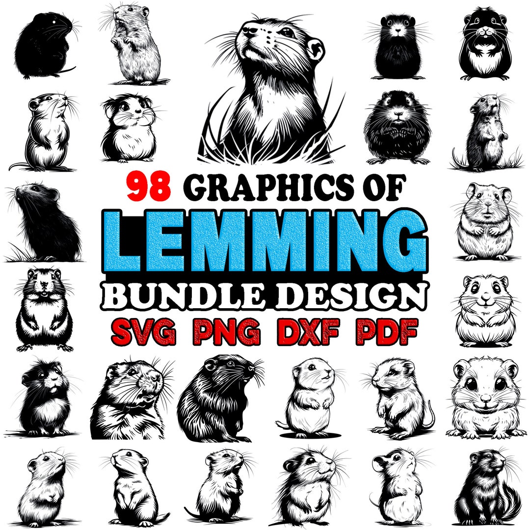 Lemming Bundle SVG, Png, Dxf, Pdf - Instant Digital Downloads - Etsy