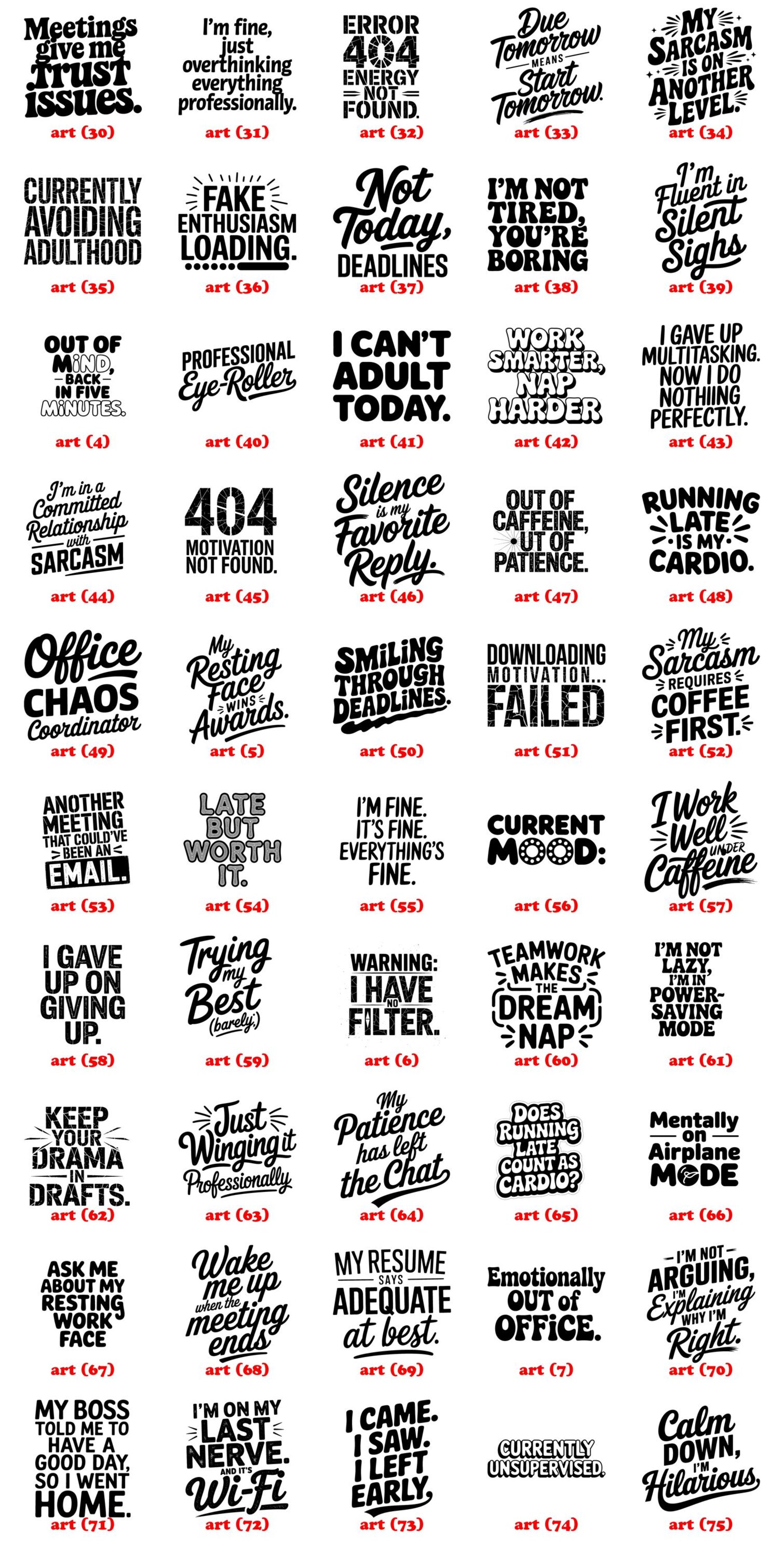 Work Sarcasm Svg Png Pdf & Dxf Bundle Funny Workplace Quote Designs for ...