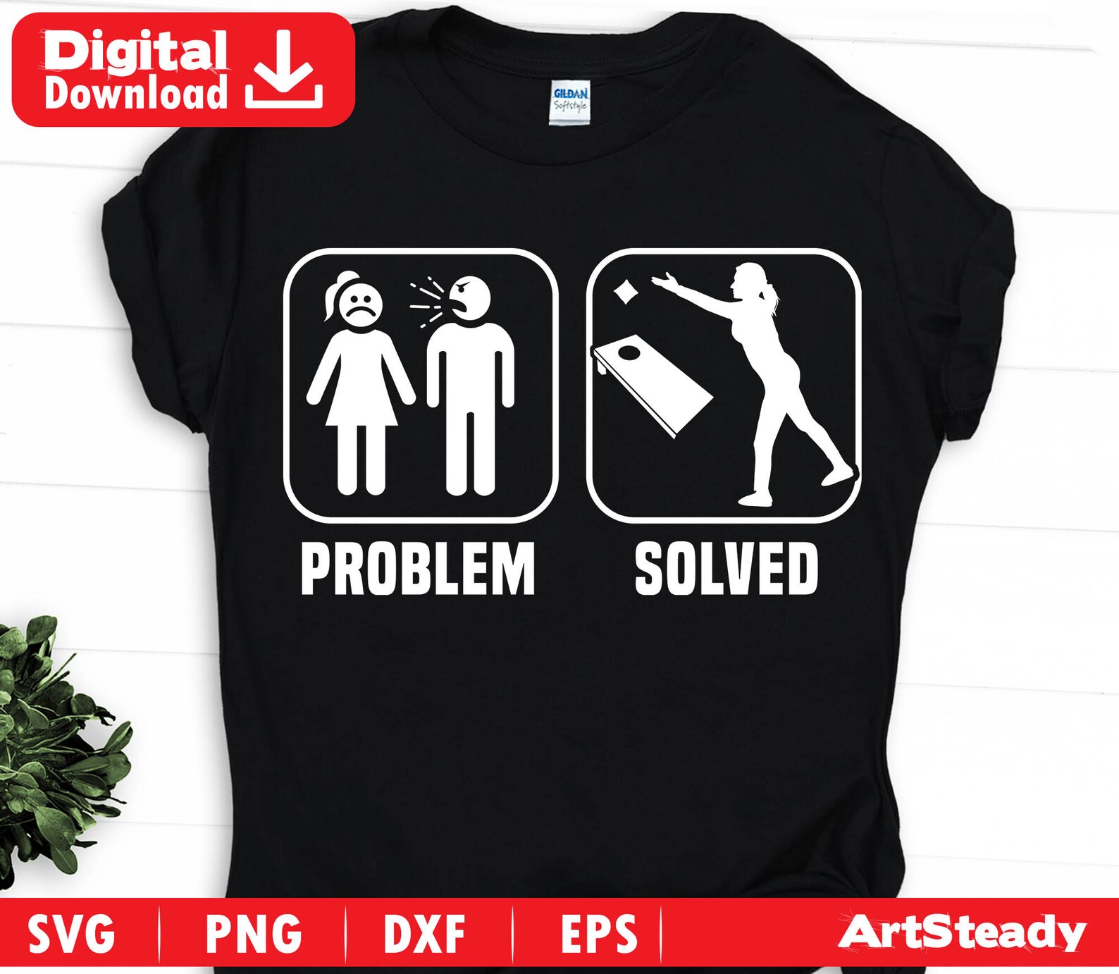 Cornhole Svg Files Funny Problem Solved Memes Female Version - Etsy