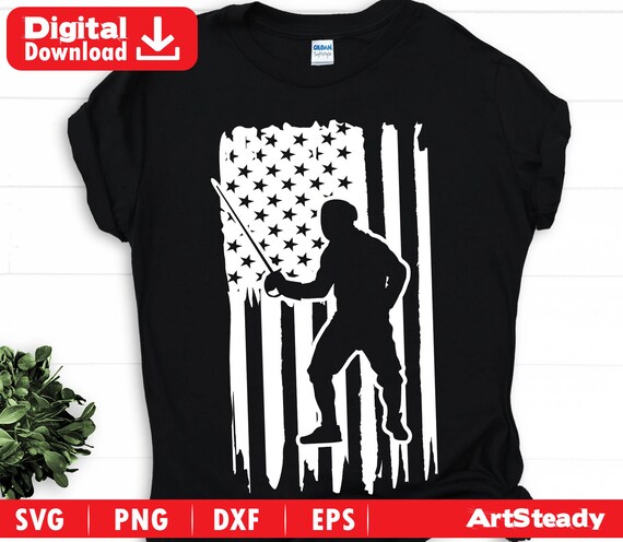 Fencing Svg Files US Flag Graphic Concept Fencer Player - Etsy