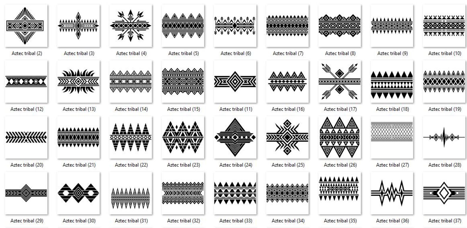 Aztec Line Svg Png Pdf Bundle Horizontal Tribal Pattern Borders for ...