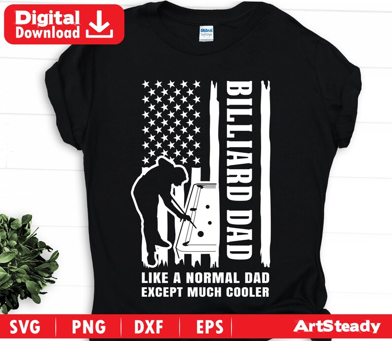 Billiards Svg Files Vintage Flag Theme Mixed With Funny DAD - Etsy