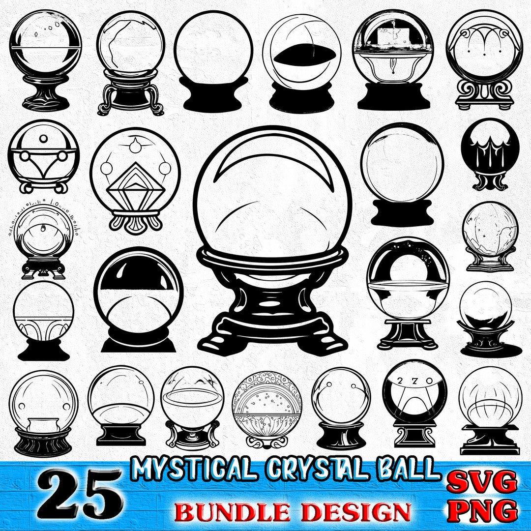 Mystical Crystal Ball Svg Bundle SVG PNG Instant Digital - Etsy