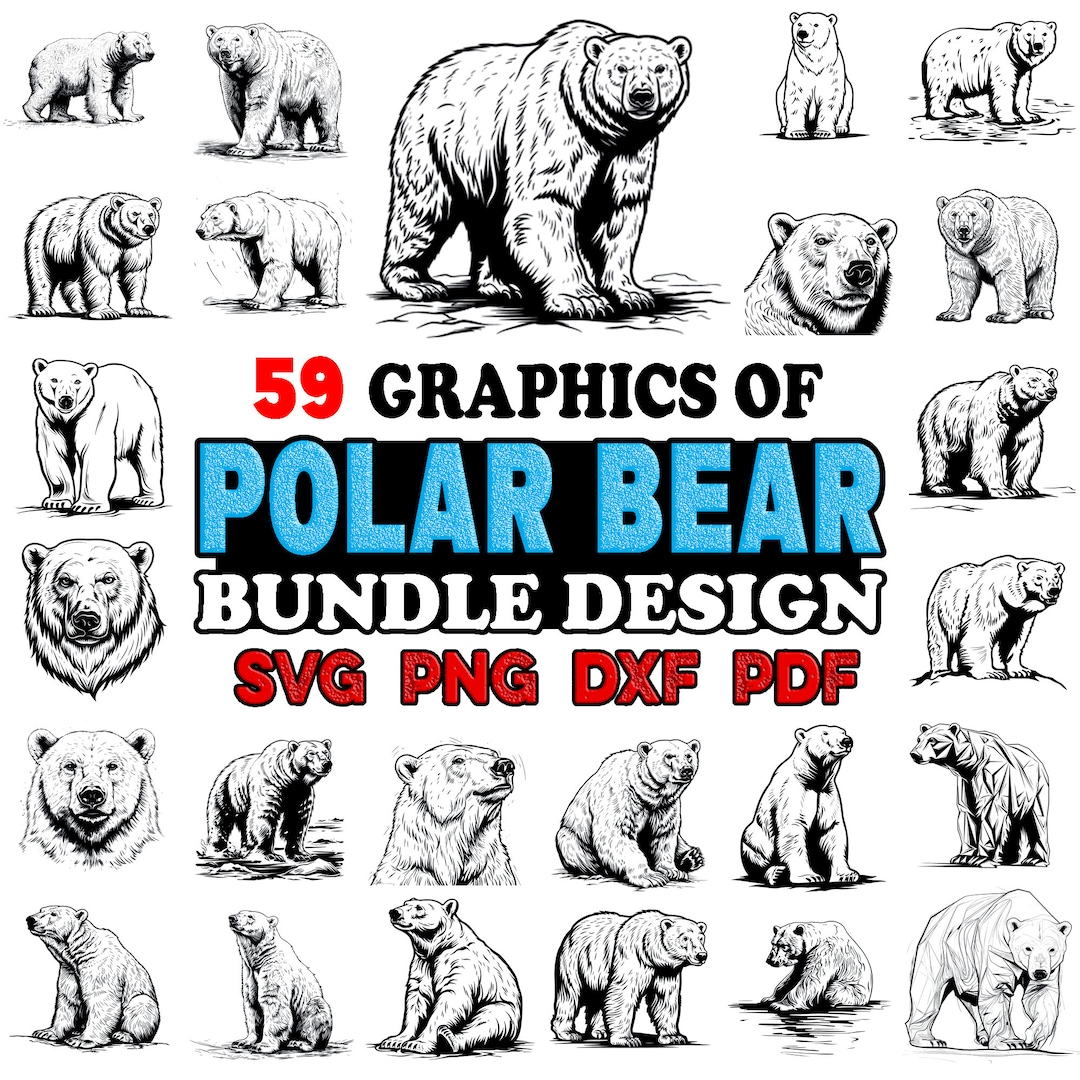 Polar Bear Bundle SVG, Png, Dxf, Pdf - Instant Digital Downloads - Etsy
