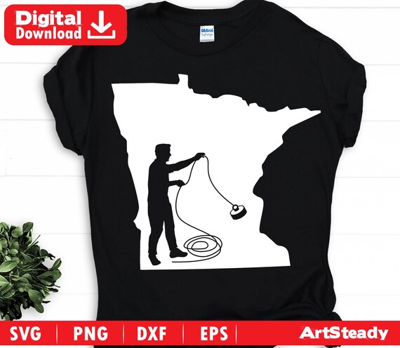 Magnet Fishing Svg Files Cool Minnesota Map Art Graphic - Etsy