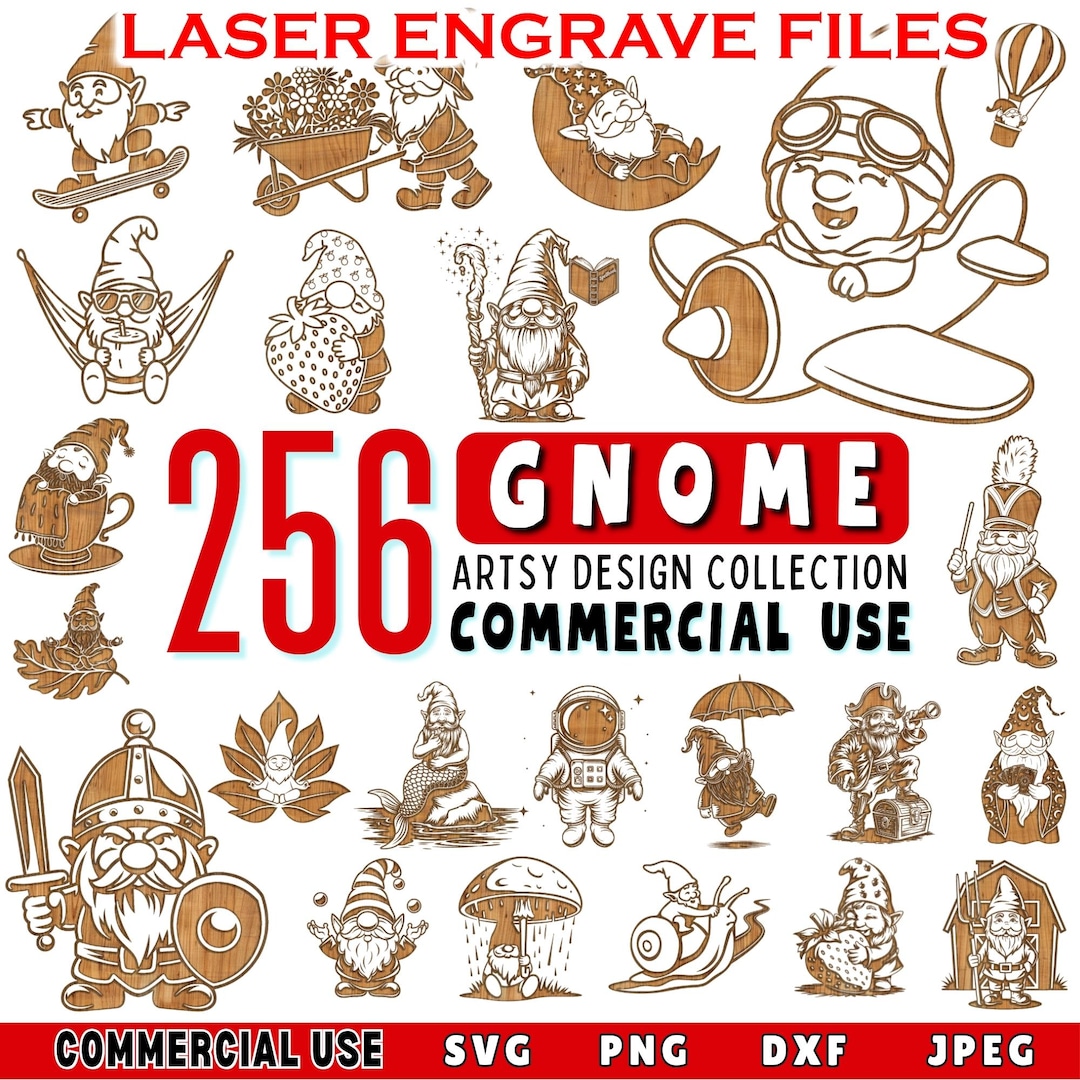 Gnome Engraving Designs Gnome SVG & DXF Files Gnome Art for Laser ...
