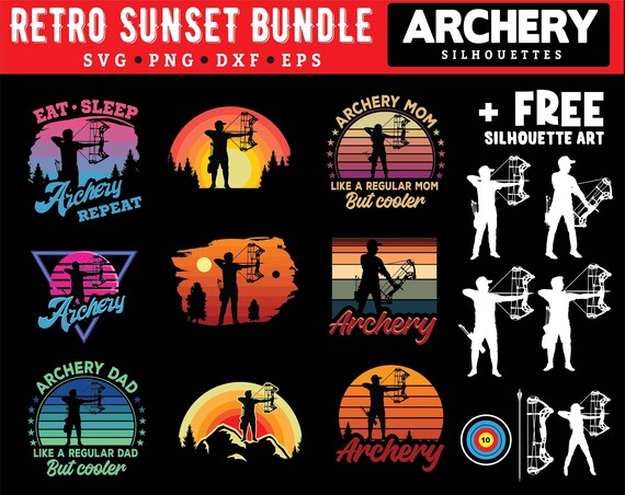 Archery Svg Files Graphic Theme Bundle Archer Svg or Hunter - Etsy
