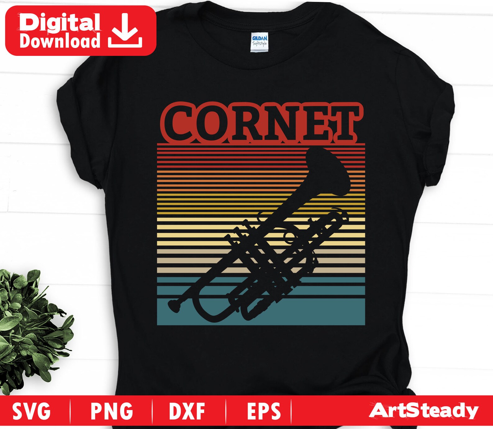 Cornet Svg Files Cool Vintage Retro Art Aesthetic Art Grahic - Etsy