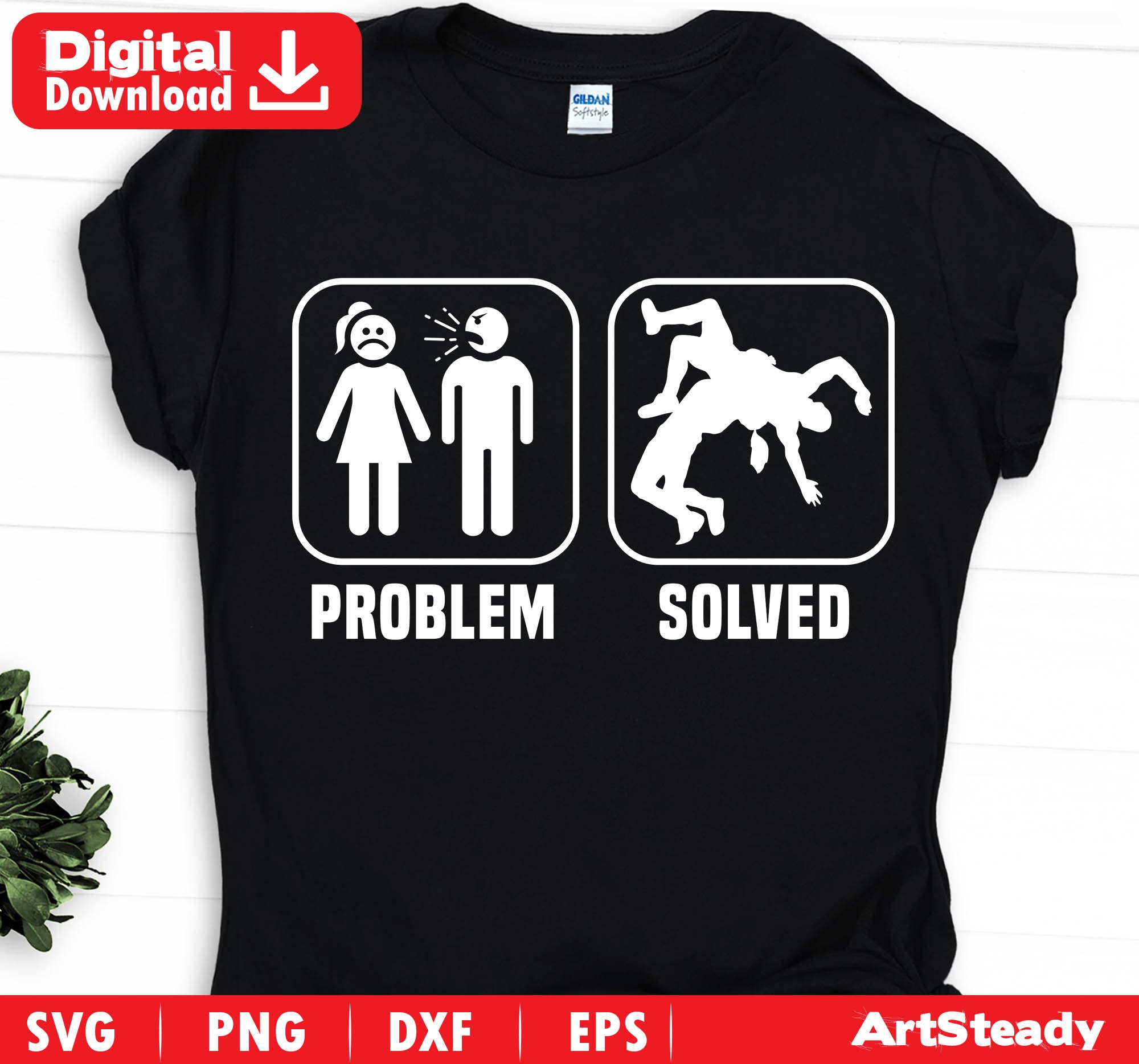 Wrestling Svg Files Funny Problem Solved Memes Female - Etsy