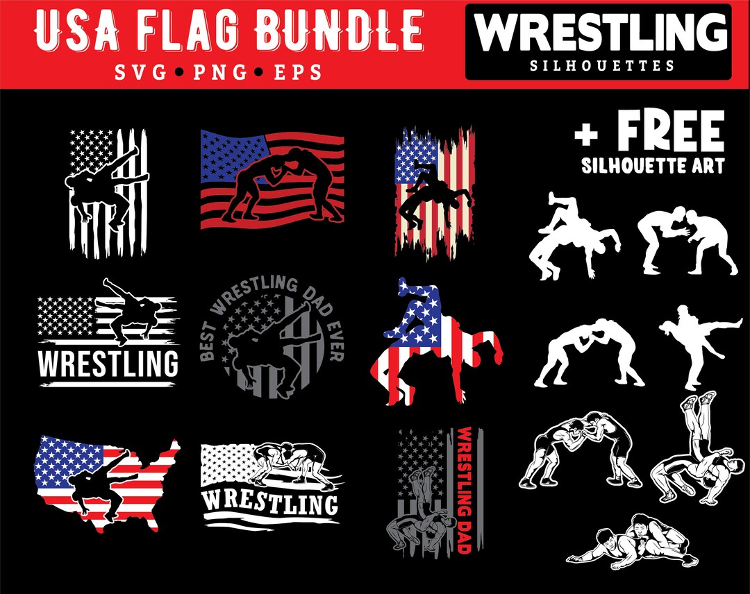 Wrestling Svg Files - Graphic Bundle Theme Wrestlers Svg or MMA Svg ...