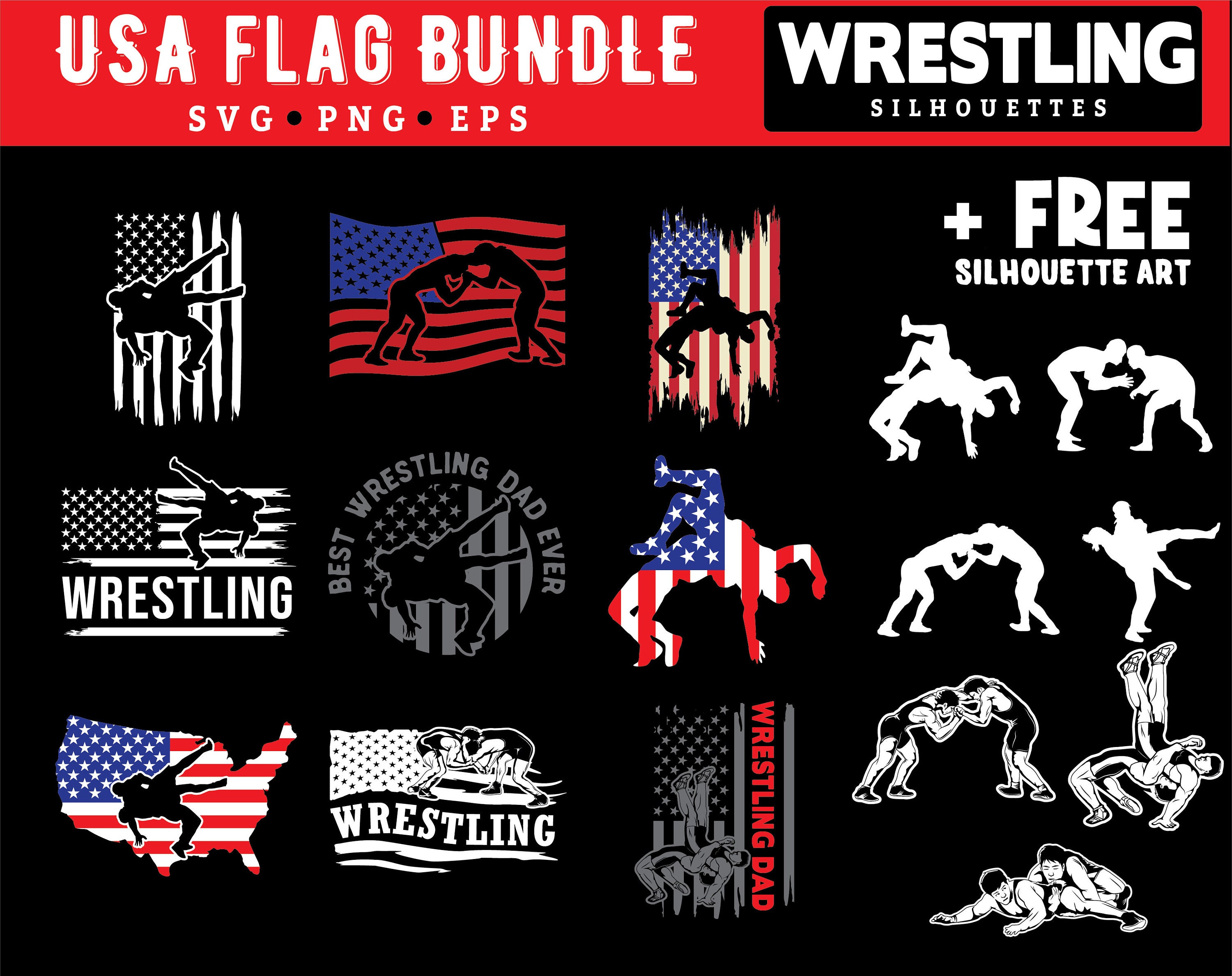 Wrestling Svg Files & Png Bundle MMA Fighter Graphic Arts Designs for ...