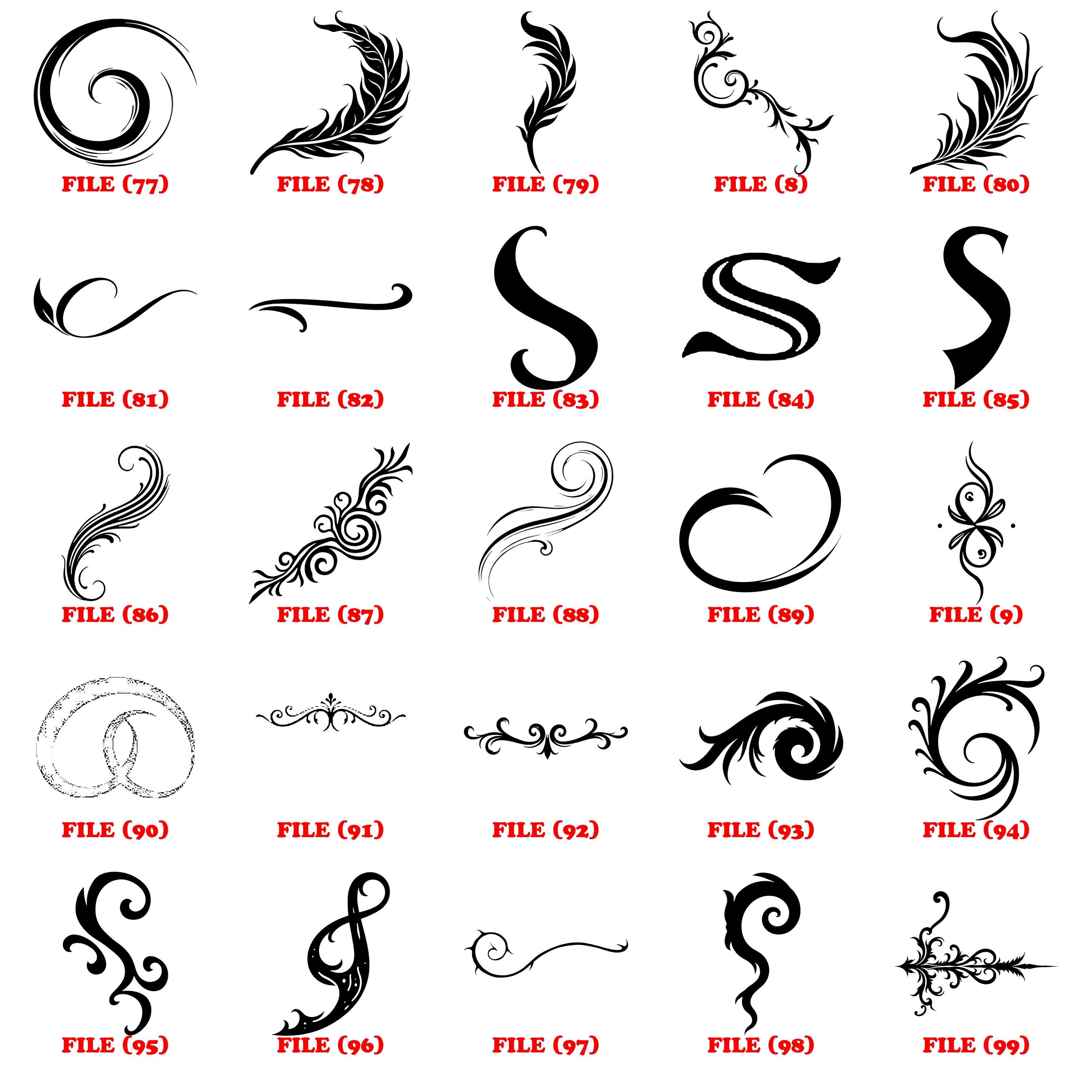 Minimal Modern Filigree Svg Png Pdf & Dxf Bundle for Elegant Crafts ...